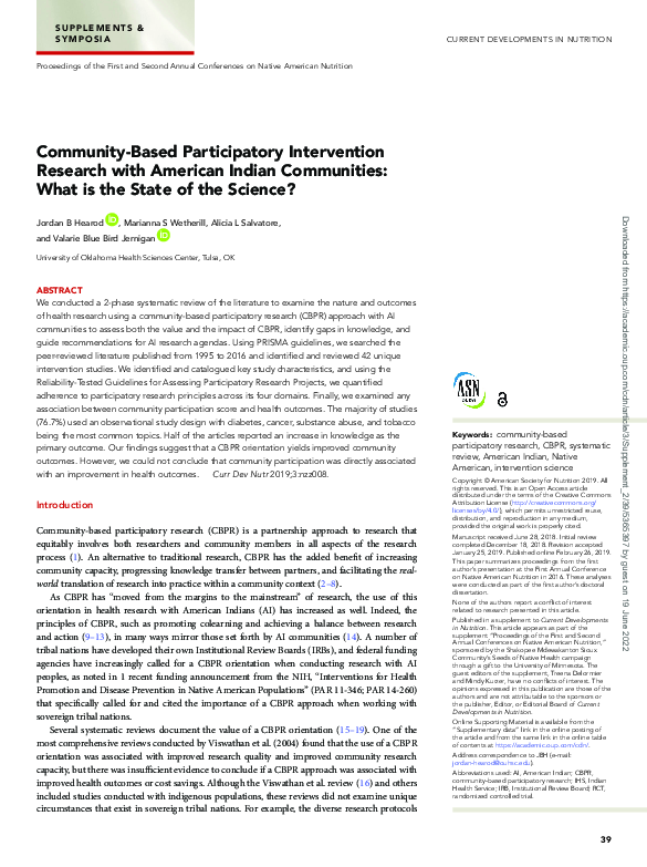 (PDF) Community-Based Participatory Intervention Research with American ...