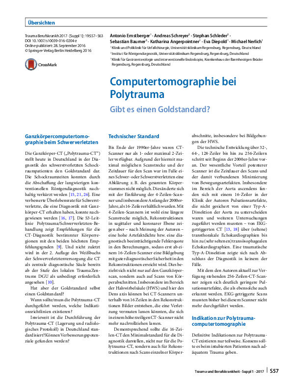 (PDF) Computertomographie bei Polytrauma