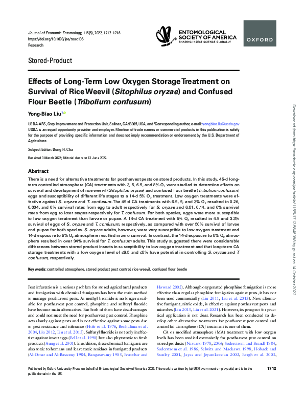 (PDF) Effects of Long-Term Low Oxygen Storage Treatment on Survival of ...