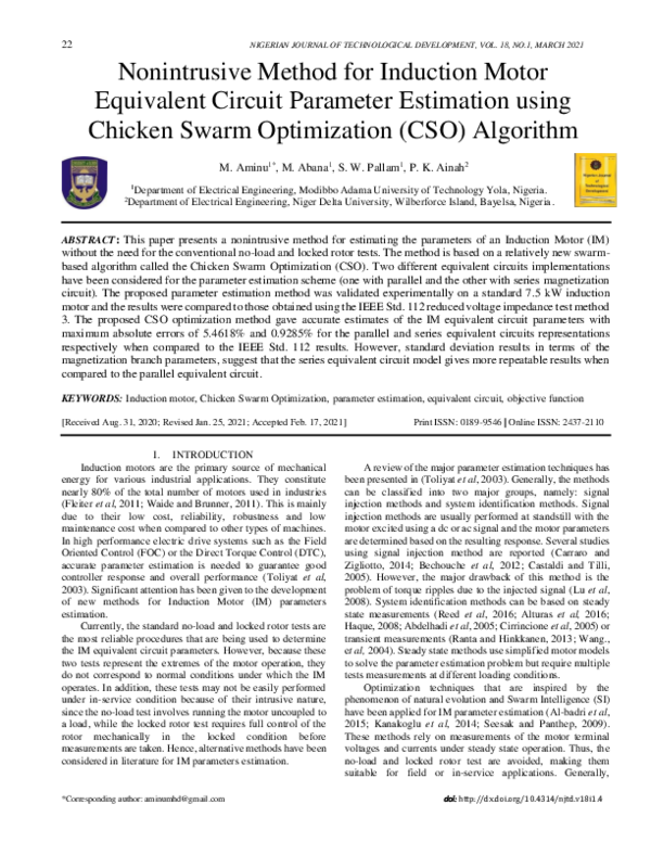 (PDF) Nonintrusive Method for Induction Motor Equivalent Circuit Parameter Estimation using ...