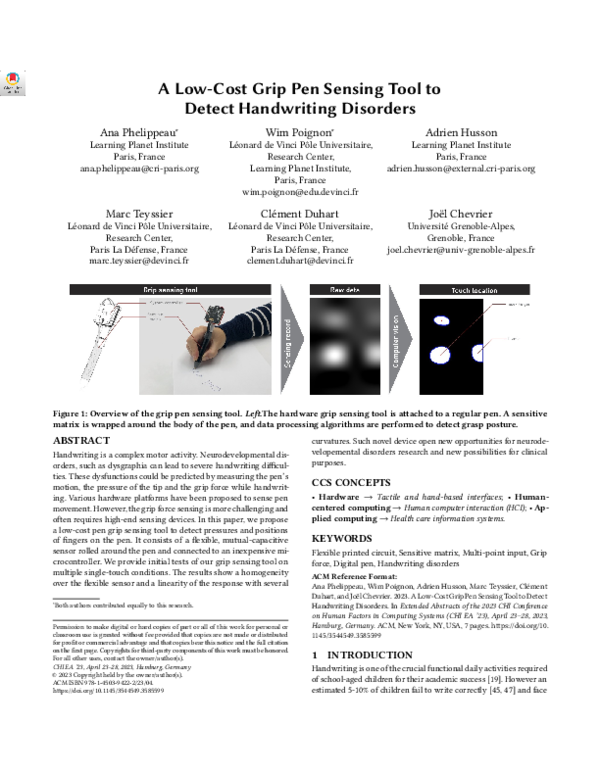 (PDF) A Low-Cost Grip Pen Sensing Tool to Detect Handwriting Disorders