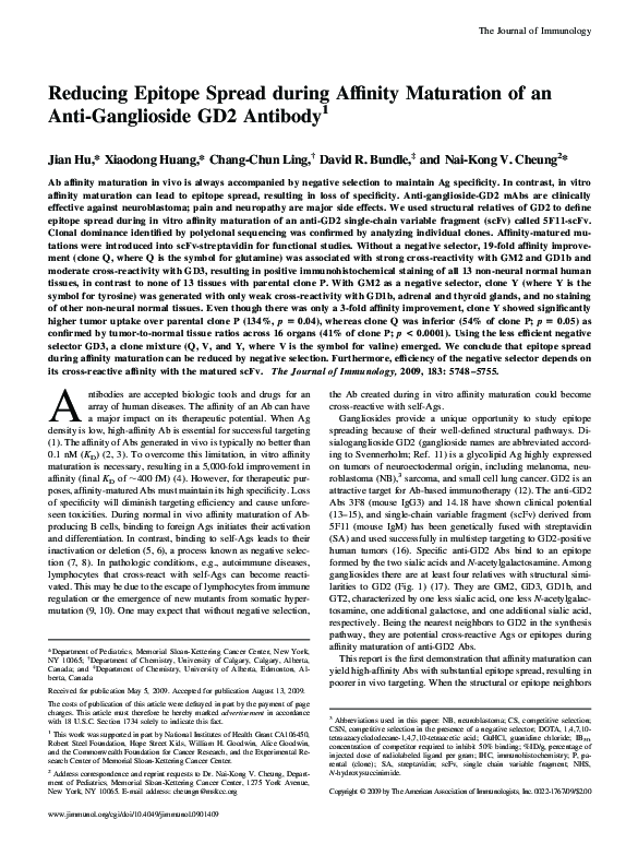 (PDF) Reducing Epitope Spread during Affinity Maturation of an Anti ...