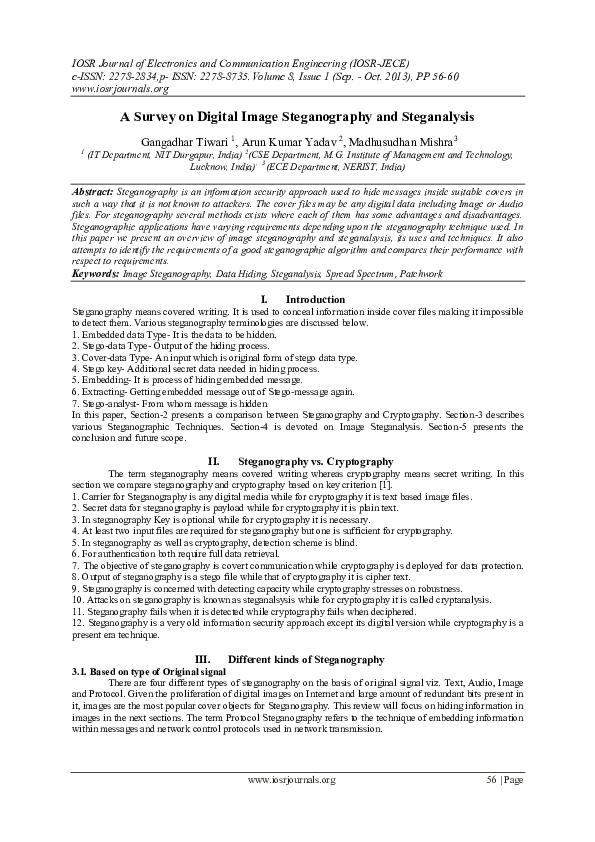 (PDF) A Survey on Digital Image Steganography and Steganalysis