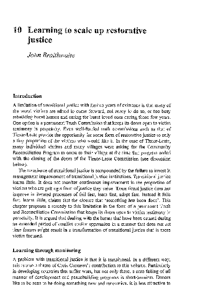 (PDF) Learning to scale up restorative justice