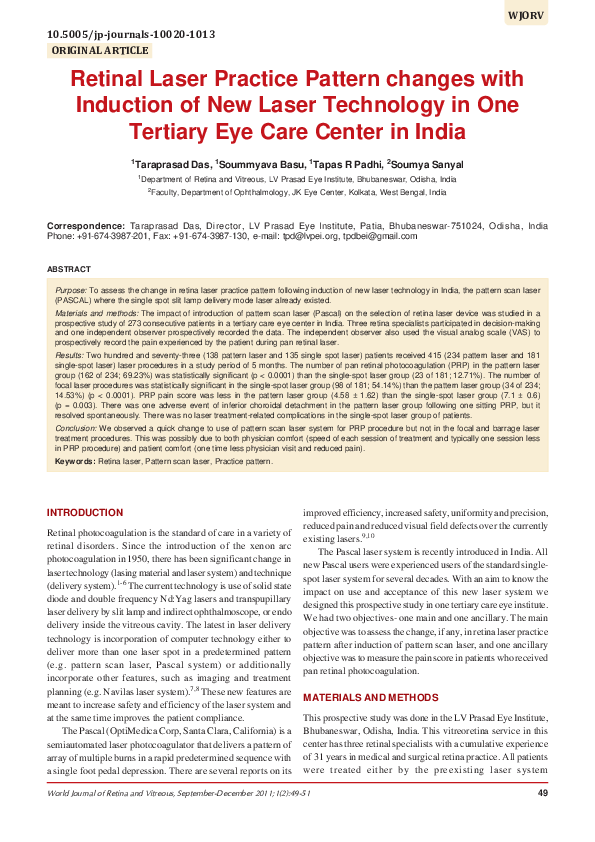 (PDF) Retinal Laser Practice Pattern changes with Induction of New ...