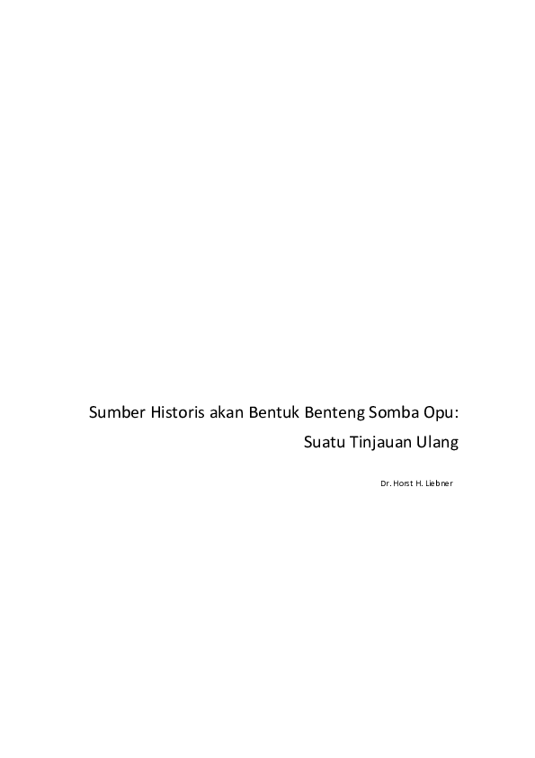 (PDF) Laporan 'Sumber Historis akan Benteng Somba Opu'