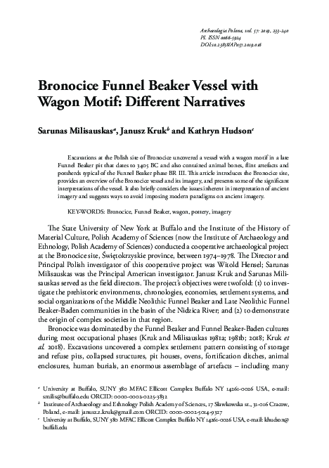 (PDF) Bronocice Funnel Beaker Vessel with Wagon Motif: Different ...
