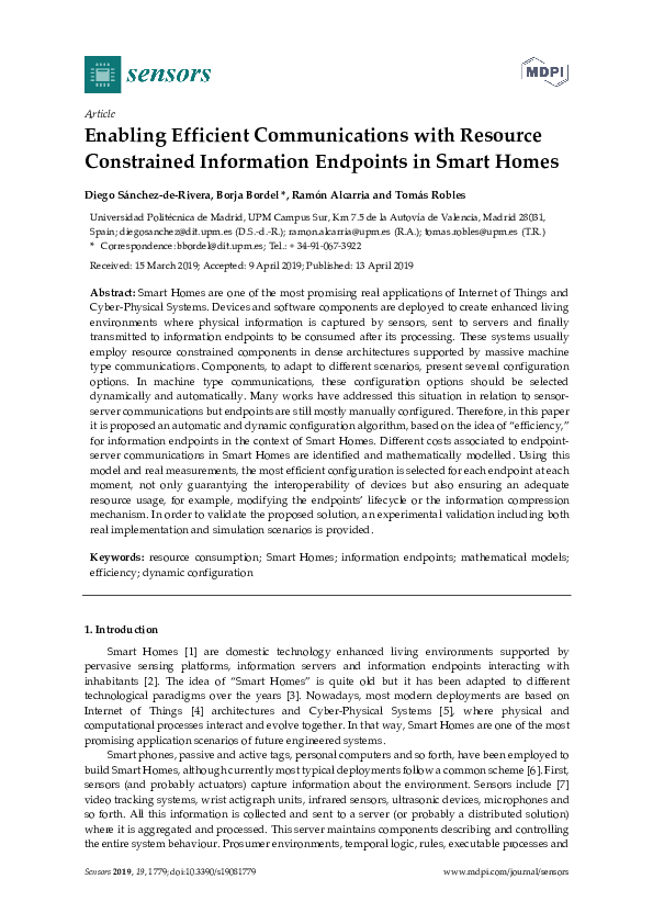 (PDF) Enabling Efficient Communications with Resource Constrained ...