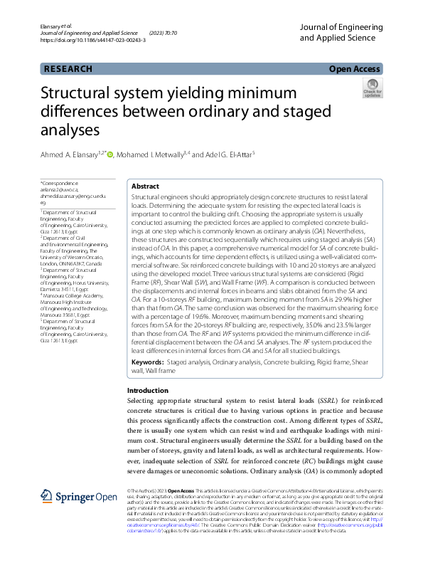 (PDF) Structural system yielding minimum differences between ordinary ...