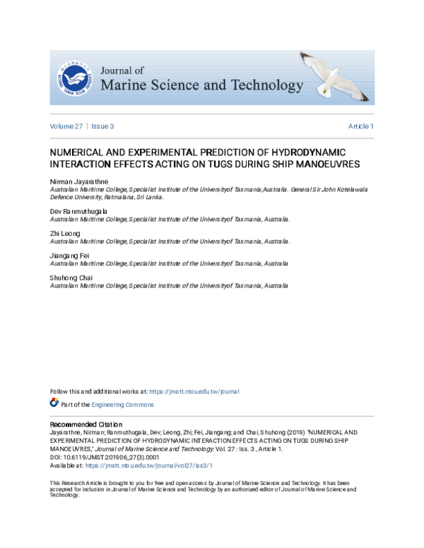 Numerical And Experimental Prediction Of Hydrodynamic Interaction Effects Acting On Tugs During