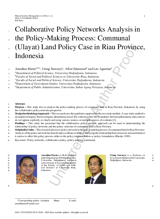 (PDF) Collaborative Policy Networks Analysis in the Policy-Making ...
