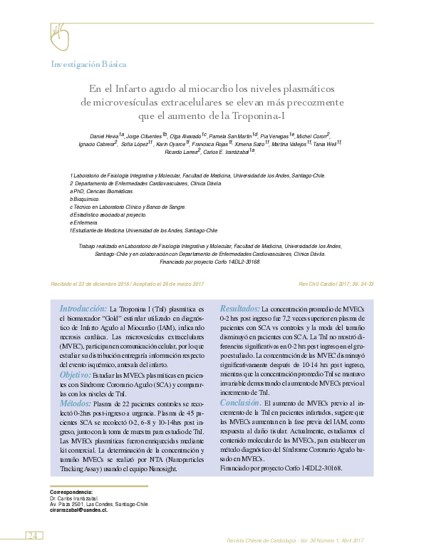 (PDF) En el Infarto agudo al miocardio los niveles plasmáticos de ...