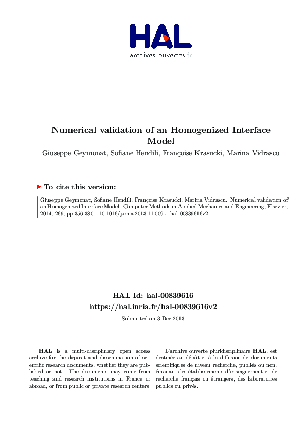 (PDF) Validating a Homogenized Interface Model