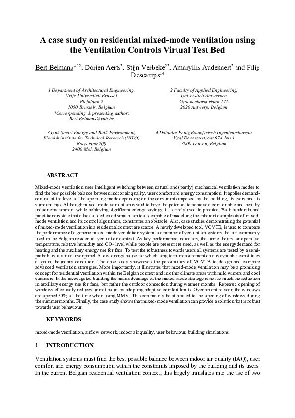 (PDF) A case study on residential mixed-mode ventilation using the ...