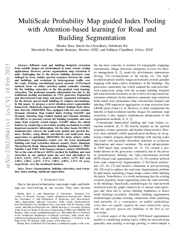(PDF) MultiScale Probability Map guided Index Pooling with Attention-based learning for Road and ...