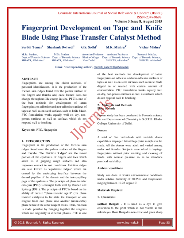 (PDF) Fingerprint Development on Tape and Knife Blade Using Phase ...