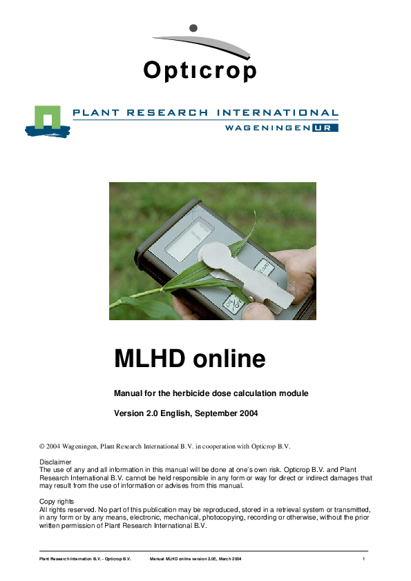 (PDF) MLHD online : manual for the herbicide dose calculation module