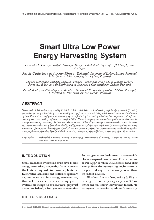 (PDF) Smart Ultra Low Power Energy Harvesting System