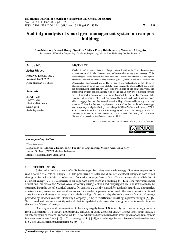 (PDF) Stability analysis of smart grid management system on campus building