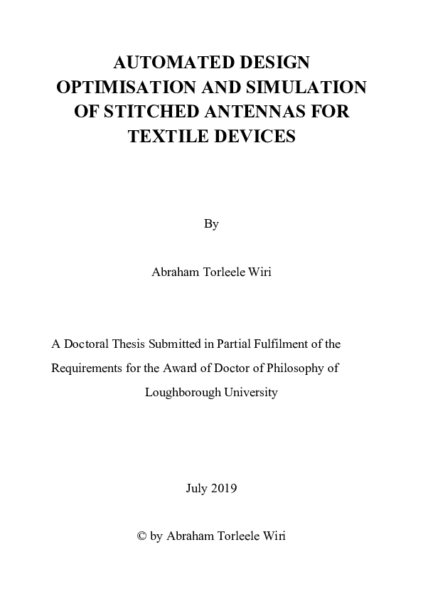 (PDF) Automated design optimisation and simulation of stitched antennas for textile devices ...