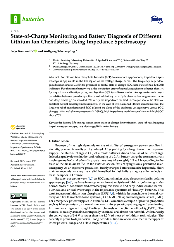 (PDF) State-of-Charge Monitoring and Battery Diagnosis of Different ...