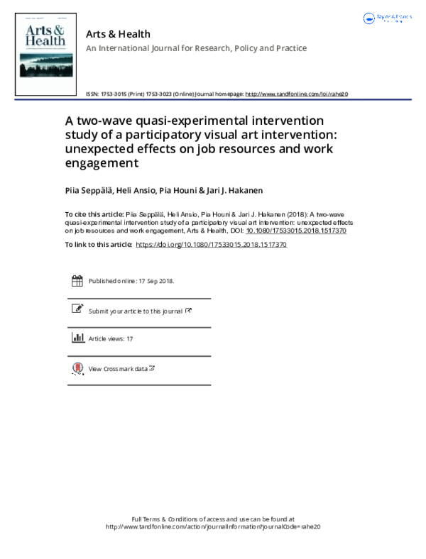 (PDF) A two-wave quasi-experimental intervention study of a ...
