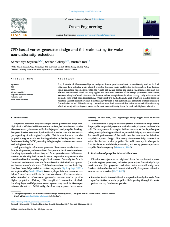 (PDF) CFD based vortex generator design and full-scale testing for wake ...