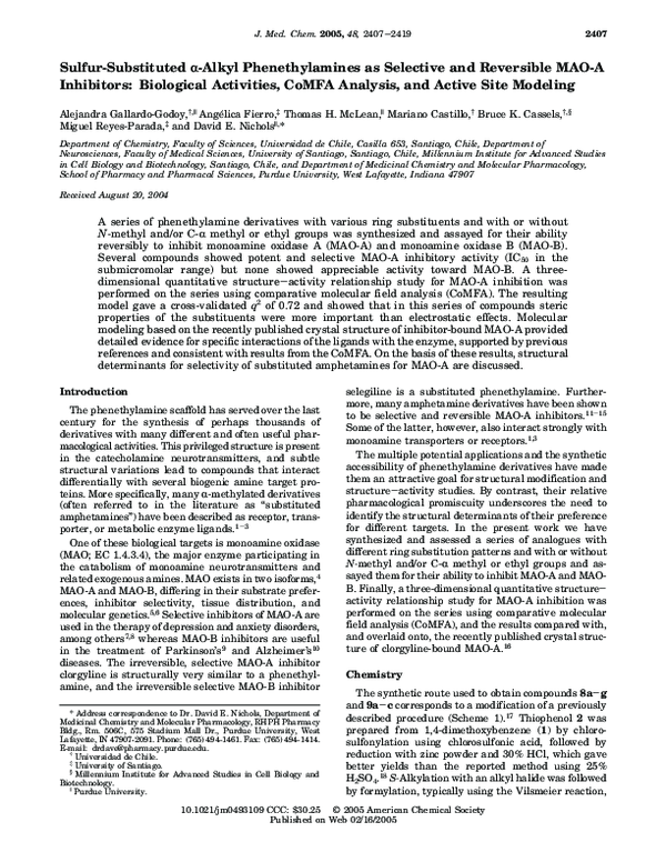 (PDF) Sulfur-Substituted α-Alkyl Phenethylamines as Selective and ...