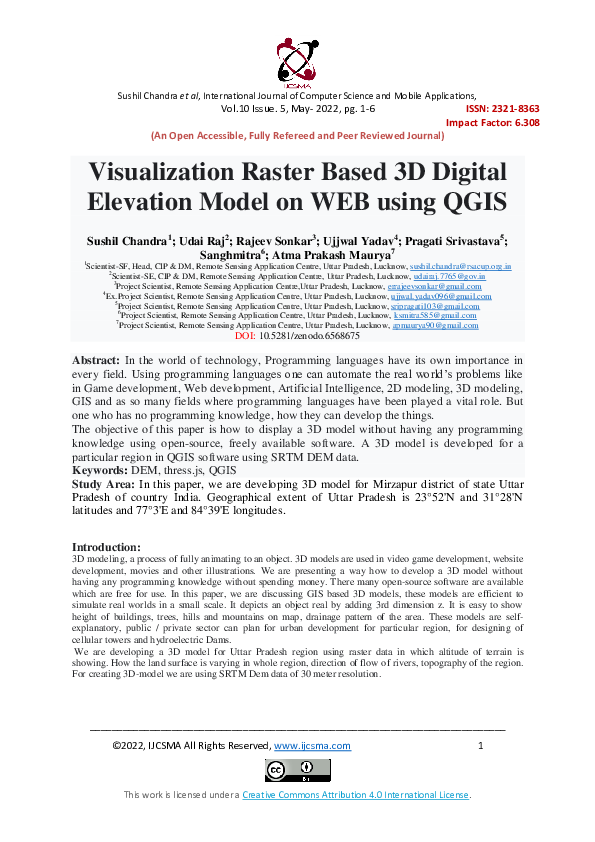 (PDF) Visualization Raster Based 3D Digital Elevation Model on WEB using QGIS