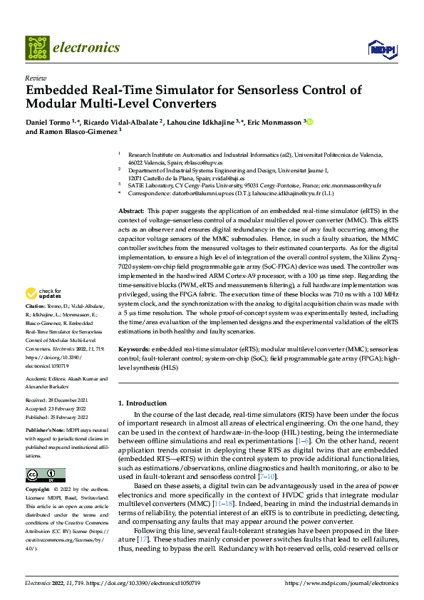 (PDF) Embedded Real-Time Simulator for Sensorless Control of Modular ...