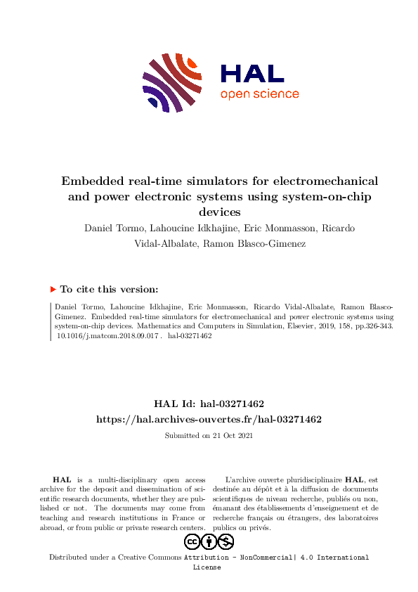 (PDF) Embedded real-time simulators for electromechanical and power electronic systems using ...