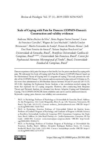 (PDF) Scale of Coping with Pain for Dancers (COPAIN-Dancer ...