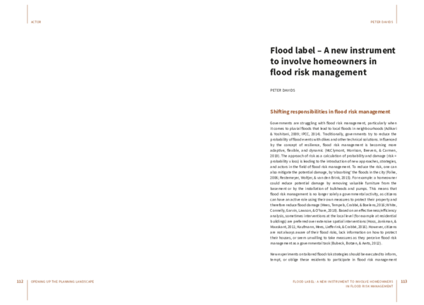 (PDF) Flood label : a new instrument to involve homeowners in flood ...