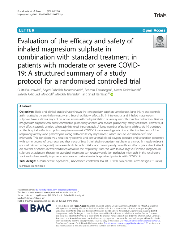 (PDF) Evaluation of the efficacy and safety of inhaled magnesium ...