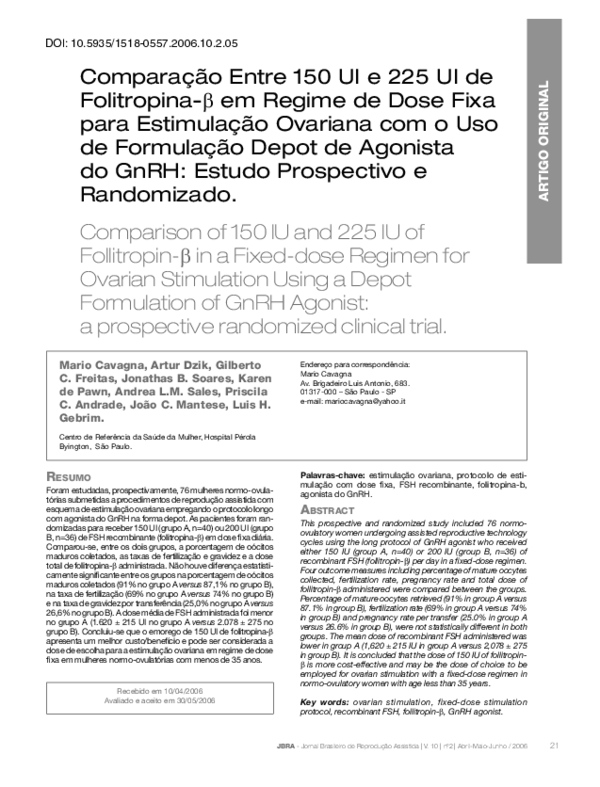 (PDF) Comparison of 150 IU and 225 IU of Follitropin-ß in a Fixed-dose ...