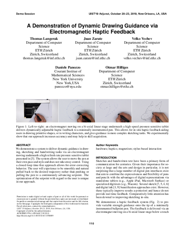 (PDF) A Demonstration on Dynamic Drawing Guidance via Electromagnetic ...