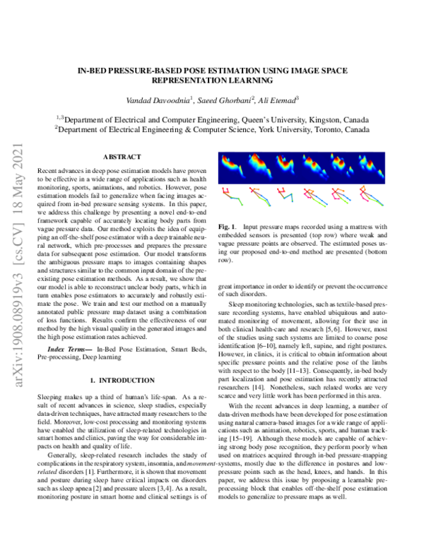 (PDF) In-Bed Pressure-Based Pose Estimation Using Image Space Representation Learning