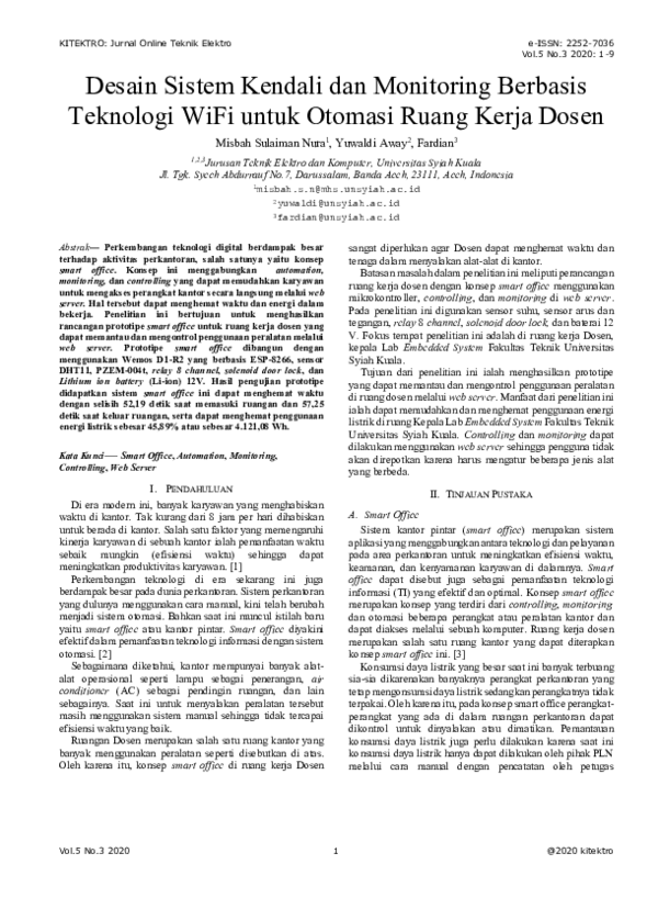 (PDF) Desain Sistem Kendali Dan Monitoring Berbasis Teknologi Wifi ...