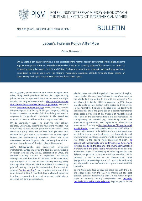 (PDF) Japan's Foreign Policy After Abe