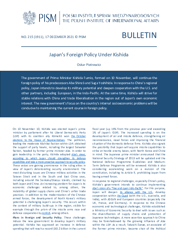(PDF) Japan's Foreign Policy Under Kishida