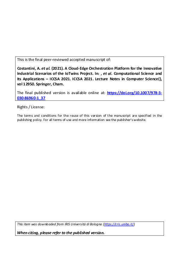 (PDF) A Cloud-Edge Orchestration Platform for the Innovative Industrial ...