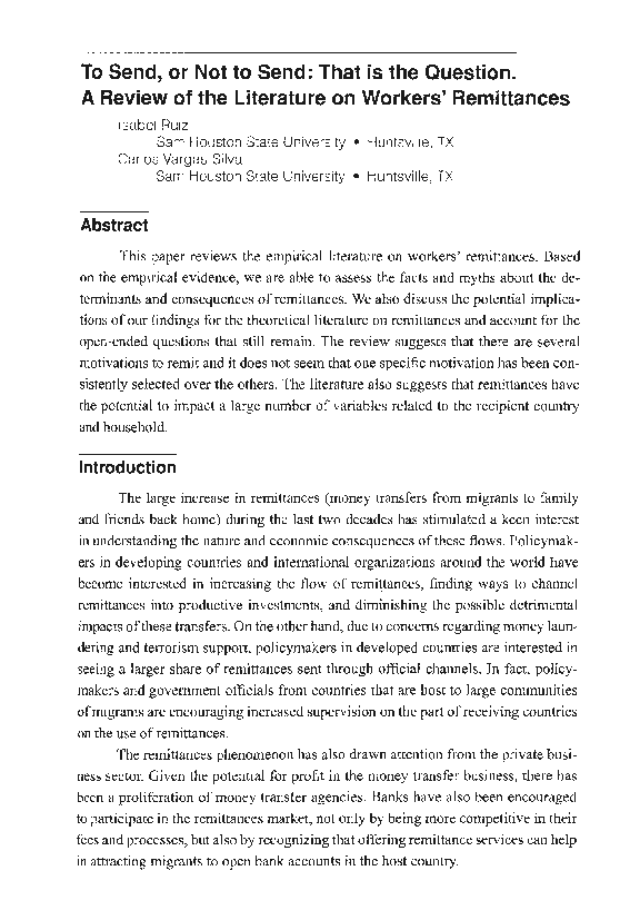 (PDF) To Send, Or Not To Send: That Is The Question. A Review of The ...