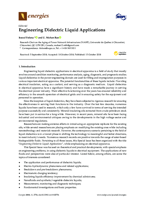 (PDF) Engineering Dielectric Liquid Applications