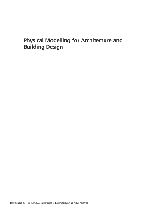 (PDF) Physical Modelling for Architecture and Building Design