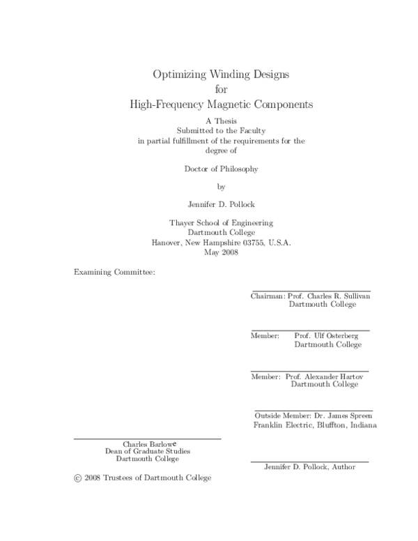 (PDF) Optimizing winding designs for high-frequency magnetic components