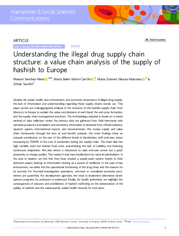 (PDF) Understanding the illegal drug supply chain structure: a value ...