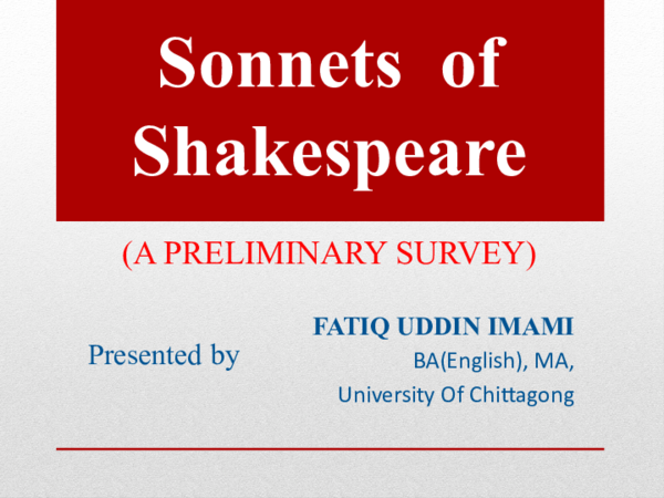 (PPT) Sonnets of Shakespeare