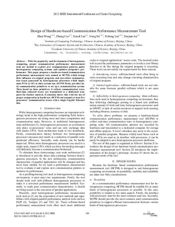 (PDF) Design of Hardware-Based Communication Performance Measurement Tool