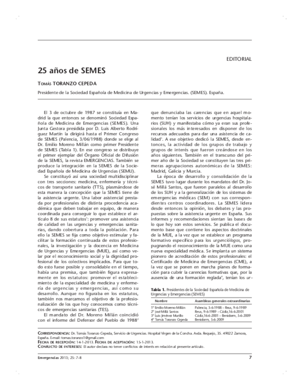 (PDF) 25 años de SEMES