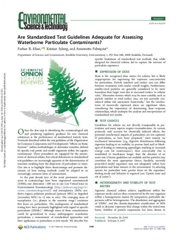 (PDF) Are Standardized Test Guidelines Adequate for Assessing ...